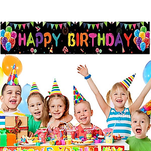Happy Birthday Yard Banner 118x19.7 inches, Happy Birthday Decorations, Large Happy Birthday Yard Sign Backdrop, Birthday Party Outdoor & Indoor Decoration Banner
