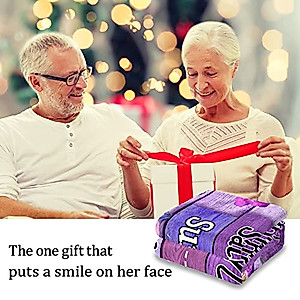 YRAQLVU Happy Retirement Gifts for Women Flannel Throw Blanket to Grandma Mom Warm Travel Blanket for Couch Lightweight Blankets 60&quot;x 50&quot;