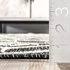 nuLOOM Cheryl Cotton Flatweave Diamond Trellis Tassel Area Rug, 6' x 9', Grey