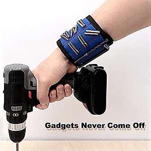 CHOIMOKU Magnet Wristband for Screws Magnetic Wristband for Tools Wrist Tool Gifts for Men, 10 Strong Magnets Tool Belt Screw Holder for Dad, Husband, Handyman, Mechanic, Electrician