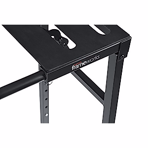 Gator Frameworks Keyboard and Audio Utility Table with Multi Point Adjustability and Built in Leveling Bubble; Min/Max Height - 26"/44" (GFW-UTILITY-TBL), Black