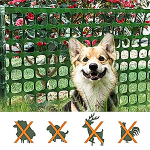 Abba Patio Snow Fence Plastic Garden Fencing Roll Temporary Safety Construction Mesh Fence Outdoor for Gardening, Yard, Patio, Pet, Rabbit, Poultry, 4' X 100' Feet, 3.25" Mesh, Green