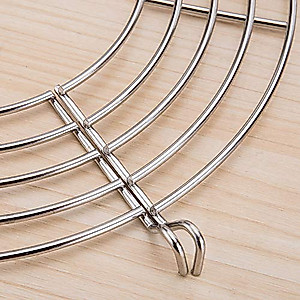 Stainless-Steel Semi-circular Oil Drain Rack,Wok Cooling Rack, Home Baking Cooking Oil Drip Filter For Tempura, Fried Food,Stainless Frying Rack (27.5/33.5cm)(L)