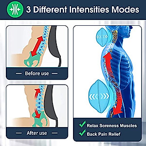 Back Massager with Compression Vibration Massage Chair Pad with Adjustable Pillow Height, Seat Massager Cushion for Neck Back Waist Hip, Soft Leather Chair Massager Home Office Use 3 Mode 3 Intensitie