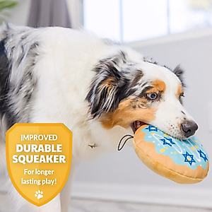 Huxley & Kent for Dogs | Jelly Roll | Hanukkah Holiday Power Plush Funny Dog Toy | Dog Toy with Squeaker | Dog Gift | Fun, Durable, and Safe | H&K Squeaky Dog Toy