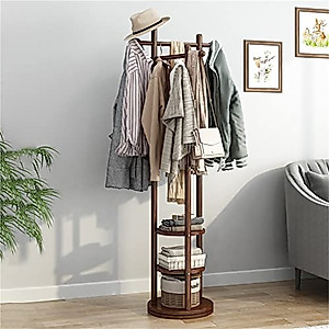 CDYD Study revolving Coat Hanger Solid Wood Bedroom Living Room Floor Hanger Aisle Porch Hanger