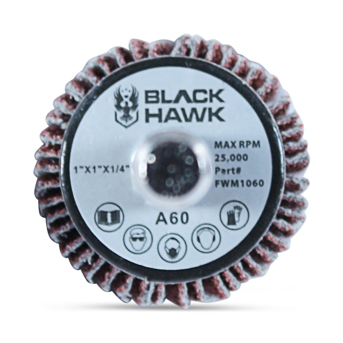 BHA Aluminum Oxide Shank Mounted Flap Wheels, 1” x 1” x 1/4”, 40 Grit - 5 Pack