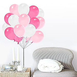TKEJZu Pink Party Balloons 100 Pcs 12 Inch White and Light Pink and Rose Red Latex Balloons for Valentine’s Day Girls Birthday Party Baby Shower Wedding Engagement Romantic Party Supplies