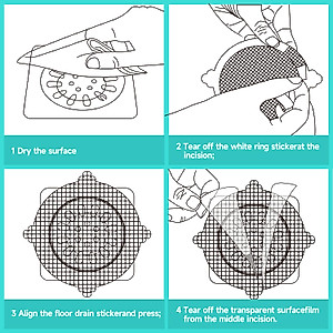 Solvora 30 Pack Disposable Shower Drain Hair Catcher Shower Drain Mesh Stickers, Bathroom, Bathtub, Kitchen, Sink, for Human and pet Hair