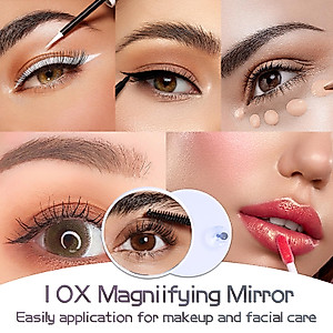 MISAVANITY Hollywood Vanity Mirror with Wireless Charging and Speaker 9.84" x11.81" Lighted Makeup Vanity Mirror with 9 Bulbs 360 Rotation 10X Magnification 3 Color Lighting Modes Mirror, White