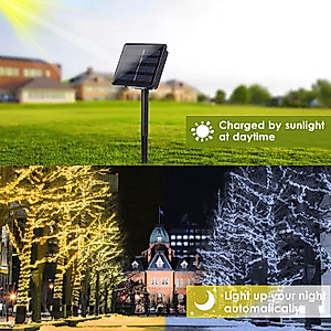 BHCLIGHT Purple Solar Halloween Lights,2-Pack Each 72FT 200 LED Solar String Lights with 8 Lighting Modes, Waterproof Solar Outdoor Halloween Decorations (Purple)