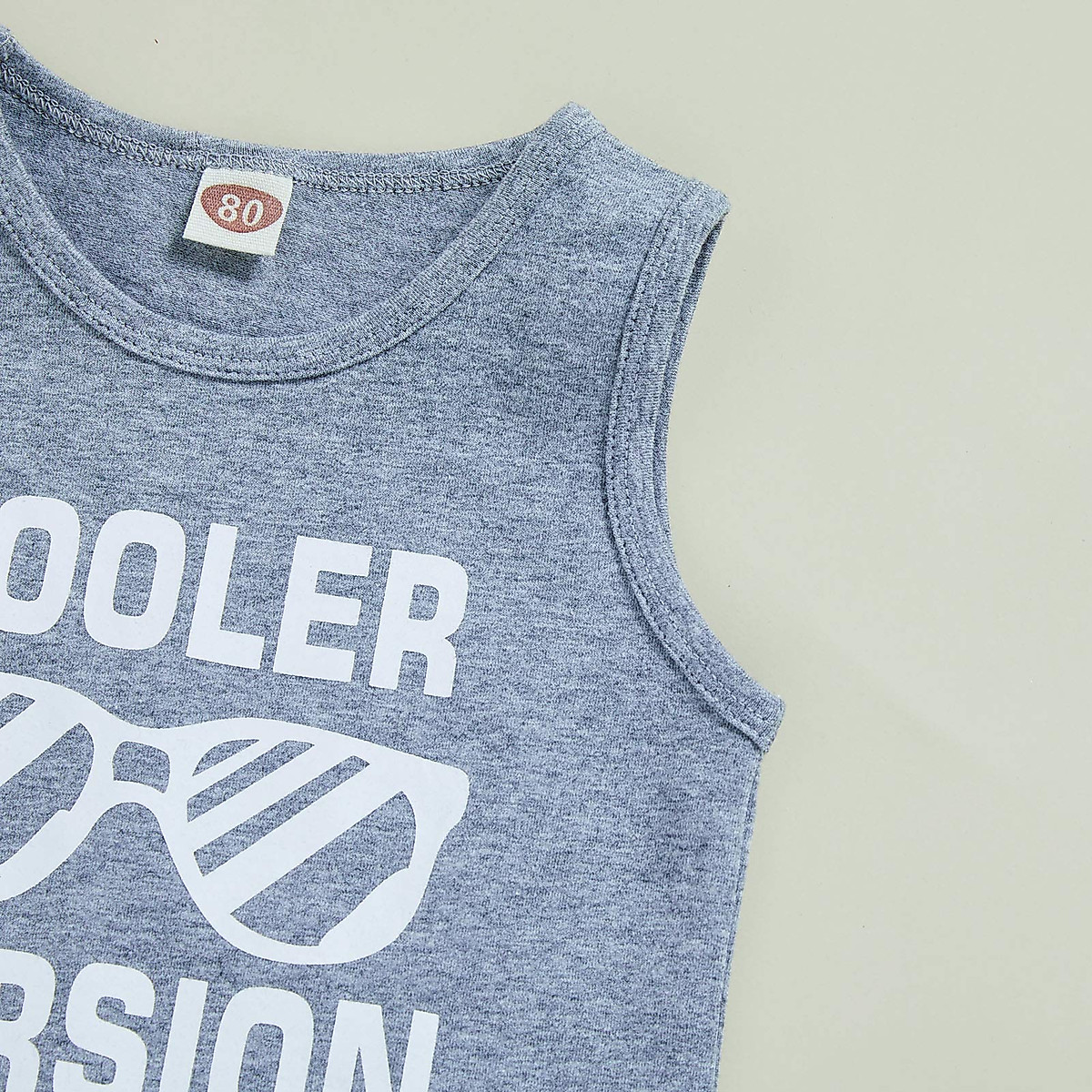 Sinhoon Baby Boy Shorts Clothes Toddler Cooler Version of Dad Print Vest Tops Camouflage Pants Summer Outfit 2Pcs Set(Gray,18-24 Months)