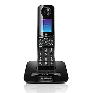Motorola Voice D8711 Cordless Phone System w/Digital Handset + Bluetooth to Cell, Answering Machine, Call Block - Black