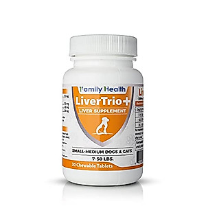 LiverTrio+ Comprehensive Liver Support Supplement for Smaller Dogs. Flavorful Chewable Tablets Combining Same, SPC, Silybin A+B, + Glutathione 30Ct (Small - Medium)
