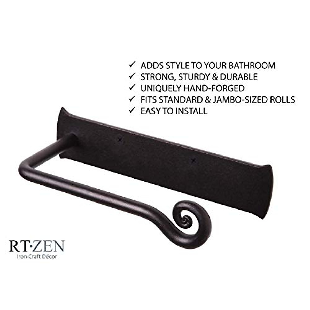 RTZEN Wrought Iron Bathroom Accessories Set, Decorative Hand Towel Bar and Toilet Paper Holder