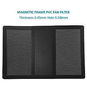 120mm Fan Dust Filter Mesh 4.72inch Magnetic Frame PVC PC Computer Case Fan Dust Mesh Cover Grills Black 5-Pack