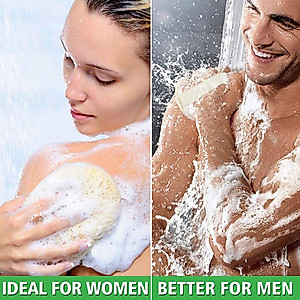 3 Packs Exfoliating Loofah Sponge Pads,Large 5”x 7”-100% Natural Luffa and Terry Cloth Materials,Premium Loofa Sponge Scrubber Body Glove Close Skin for Men and Women,Perfect for Bath Spa and Shower