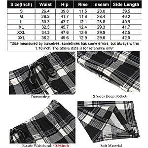 Ekouaer Womens 2 Pack Lounge Pants Comfy Pajama Pants Plaid Pajama Bottoms with Pockets Drawstring Pj Bottoms