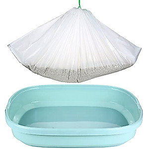 WHQXFDZ 60pcs 45*18inch Cat Litter Box Liners Thickness Of About 2mil Jumbo Litter Pan Bags Drawstring Large Durable Litter Box Bag 6 roll Cat Waste bag for Pet Cat Supplies (45*18inch)