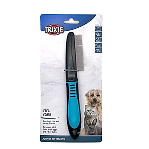 TRIXIE Pet Grooming Flea Comb, For Cats, Dogs, and Small Animals, Removes Fleas, Flea Eggs and Other Debris, 8" (21cm)