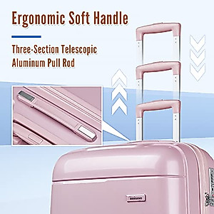 Joyway Luggage Sets Suitcase Set 3 Piece Luggage Set Carry On Luggage Hardside PP Durable Luggage with TSA Lock Spinner Wheels(Pink, 11 piece set)…