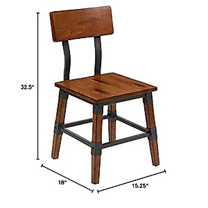 Flash Furniture Jackson 4 Pack Rustic Antique Walnut Industrial Wood Dining Chair
