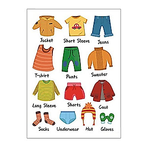 jojofuny 1set Classification PVC Wall Label Clo Organization Drawer Toddler Labels Sticker Kids for Kit Wardrobe Sort Clothing Decoration Bedroom Decals Decorative Nursery Kids,