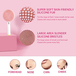 VINFANY Facial Cleansing Brush - Compatible with Oral B Bruan Electric Toothbrush Bases Toothbrush for Deep Cleansing, Gentle Exfoliating, Removing Blackhead, Massaging