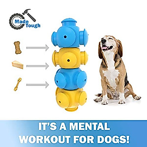 HOUNDGAMES Dog Puzzle Toys for Boredom, Chew Teething and Treat Dispensing for Smart Medium to Large Dogs - IQ Mental Enrichment Toys (4 Pack)