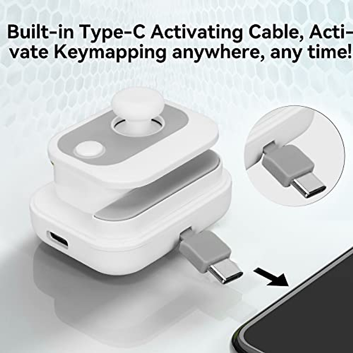 Game Control Touch, 4 Modes Portable 3.4V Mobile Phone Game Joystick Prevent Loss for Mobile Phones (White)