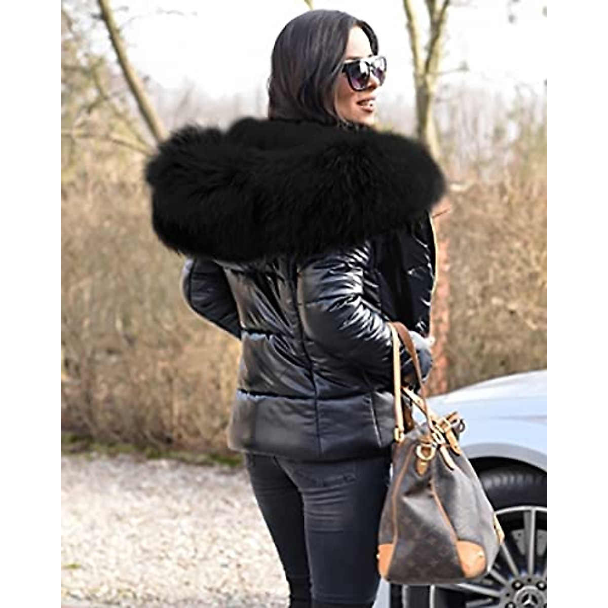 tiptupu Women's Hooded Warm Winter Down Coats Quilted Thicken Puffer Jackets with Zipper (as1, alpha, s, regular, regular, Black Black)