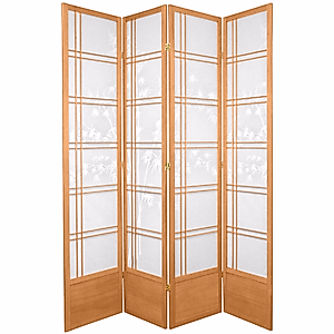 Red Lantern SS-84DXBT-Natural-4P Room Divider, 4 Panel, Natural