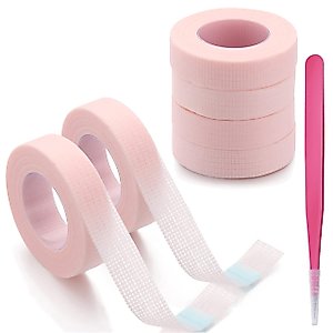 Etercycle 6 Rolls Lash Extension Tape, Eyelash Tape Micropore Breathable Adhesive Fabric Lashes Tape for Eyelash Extension Supply Tools, 1/2'' x 10 Yards Each Roll (Pink)