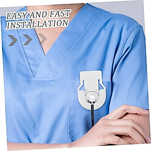 TOPPERFUN Stethoscope Hanging Buckle Replacement Stethoscope Buckle Clip Stethoscope Holder Stethoscope Clip Holder Stethoscope Holders Stethoscope Hook Buckle Sturdy Stethoscope Clip White