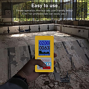 BR 6 Geiger Counter Nuclear Radiation Detector Monitor Dosimeter with LCD Display, Portable Handheld Radiation Monitor Meter for Home Outdoor Industry Laboratories (Yellow)