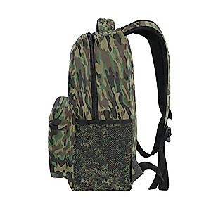 AUUXVA Military Camo Camouflage School Backpack for Kids Boys,Cool Army Laptop Backpack Student College School Bag Bookbag for Primary Junior High School, Casual Travel Camping Hiking Daypack