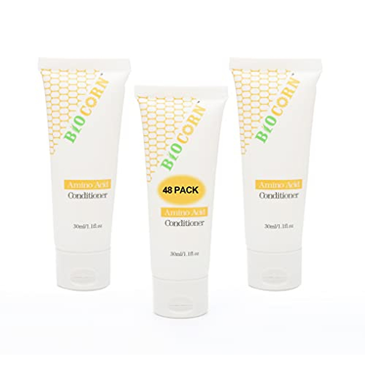BIO CORN Travel Size Conditioner, Hotel Toiletries Bulk (48 Pack, 1.1oz/30ml), Degradable Tube -Cornstarch Material