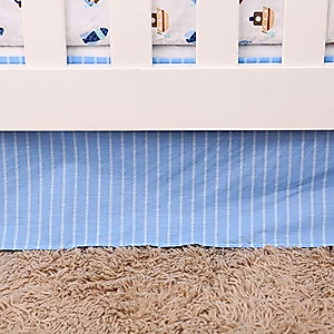 Brandream Boys Crib Bedding Sets Blue Airplane Car Rocket Dinosaur Baby Nursery Bedding Set 3 Pieces - Baby Quilt, Fitted Crib Sheet, Crib Bed Skirt Included