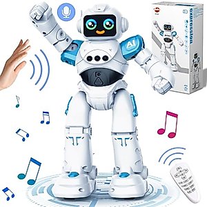 Robot Toys for Kids - Smart Talking Voice Remote Control Robot, Gesture Sensing Programmable Emo Robot Toy for Age 3 4 5 6 7 8 Year Old Boys Girls Birthday Gift Present