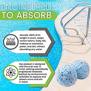Scum and Oil Absorbing Mesh Super Balls - Absorbs Scum from Pools, Spas and Hot Tubs - 2 Pack
