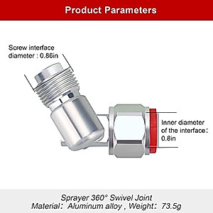 Airless Paint Spray Gun Swivel Joint Compatible with Graco 235486 7/8 Inch Thread 360 Degree Rotation