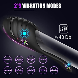 Adjustable Male Masturbator Penis Training Vibrator,Mycreatmo Adult Sex Toys for Masturbators with 9 Vibrations,Vibrating Man Stimulator Trainer for Masturbation Pleasure