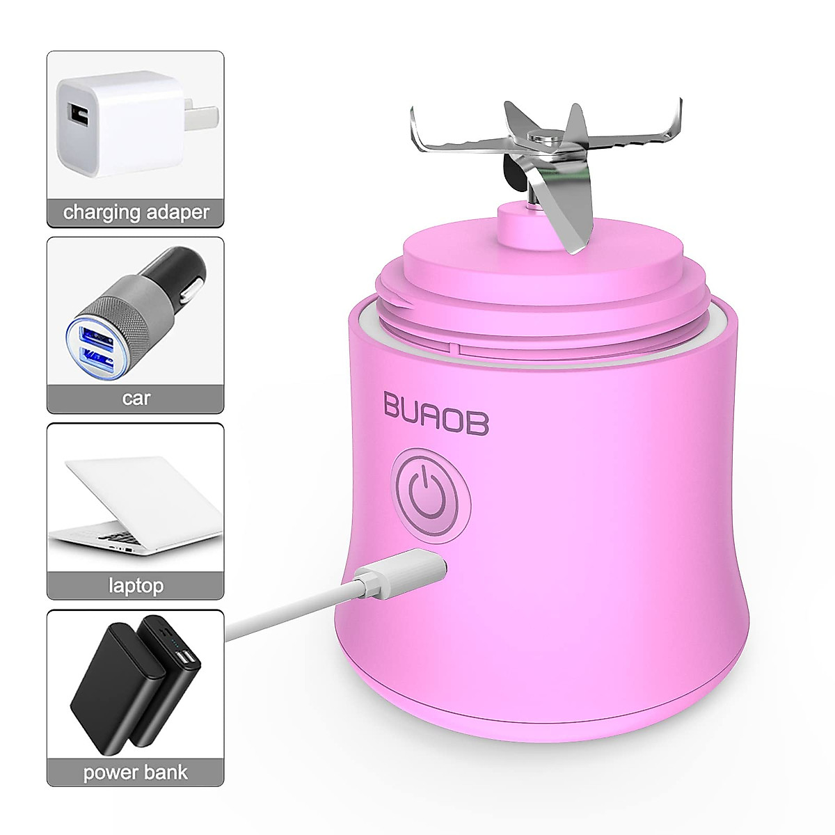 Portable Blender, Personal Size Blender for Shakes and Smoothies with 6 Blades Mini Blender 20 Oz Mini Mixer USB Rechargeable for Kitchen/Gym/Travel/Office