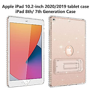 Hekodonk Slim Full-Body Protective Kickstand with Built-in Screen Protector Case for iPad 9th/8th/7th Gen (10.2" Display 2021& 2020 Version,Fits Model Model:A2602/ A2603/A2604/A2605/A2270/A2428/A2429)