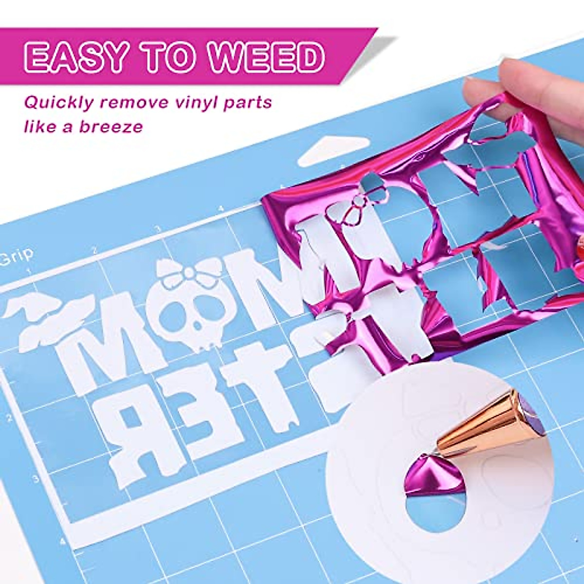 WRAPXPERT Foil HTV Soft Metallic Heat Transfer Vinyl Roll Chrome 12" x 5ft Iron on Vinyl for Shirts, Easy to Cut and Transfer for Garments, DIY T-Shirts,Rose Pink