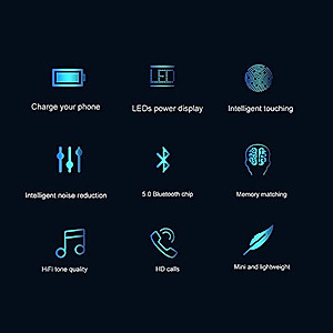F9 TWS 5.0 Wireless Earbuds Sports Stereo, Charging and Protective Case with Led Display, Automatic Synchronization., Black
