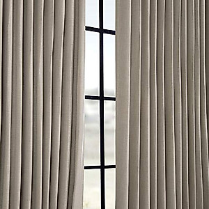 HPD Half Price Drapes Extra Wide Linen Room Darkening Curtain (1 Panel) 100 X 96, BOCH-LN1857-96-DW, Oatmeal
