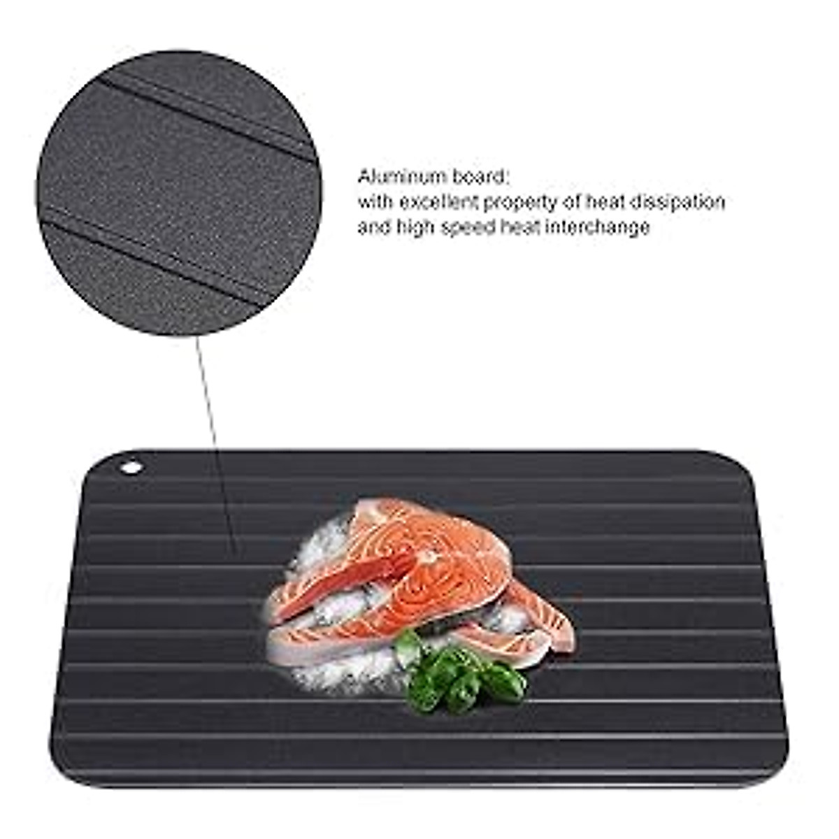 Quick Defrosting Tray,Aviation Aluminum Safety Preservation and Thawing Plate Up to 3 Times Faster Defrosting for Frozen Food Meat Seafood No Electricity No Batteries