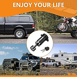 META Hardware Trailer Tongue Lock 1/4" Dia, Trailer Coupler Lock with 7/8 Inch Span Fits Latch-Type Coupler, Solid Coupler Lock with Keys for Towing Boat Truck RV Car Trailer (1Pack)