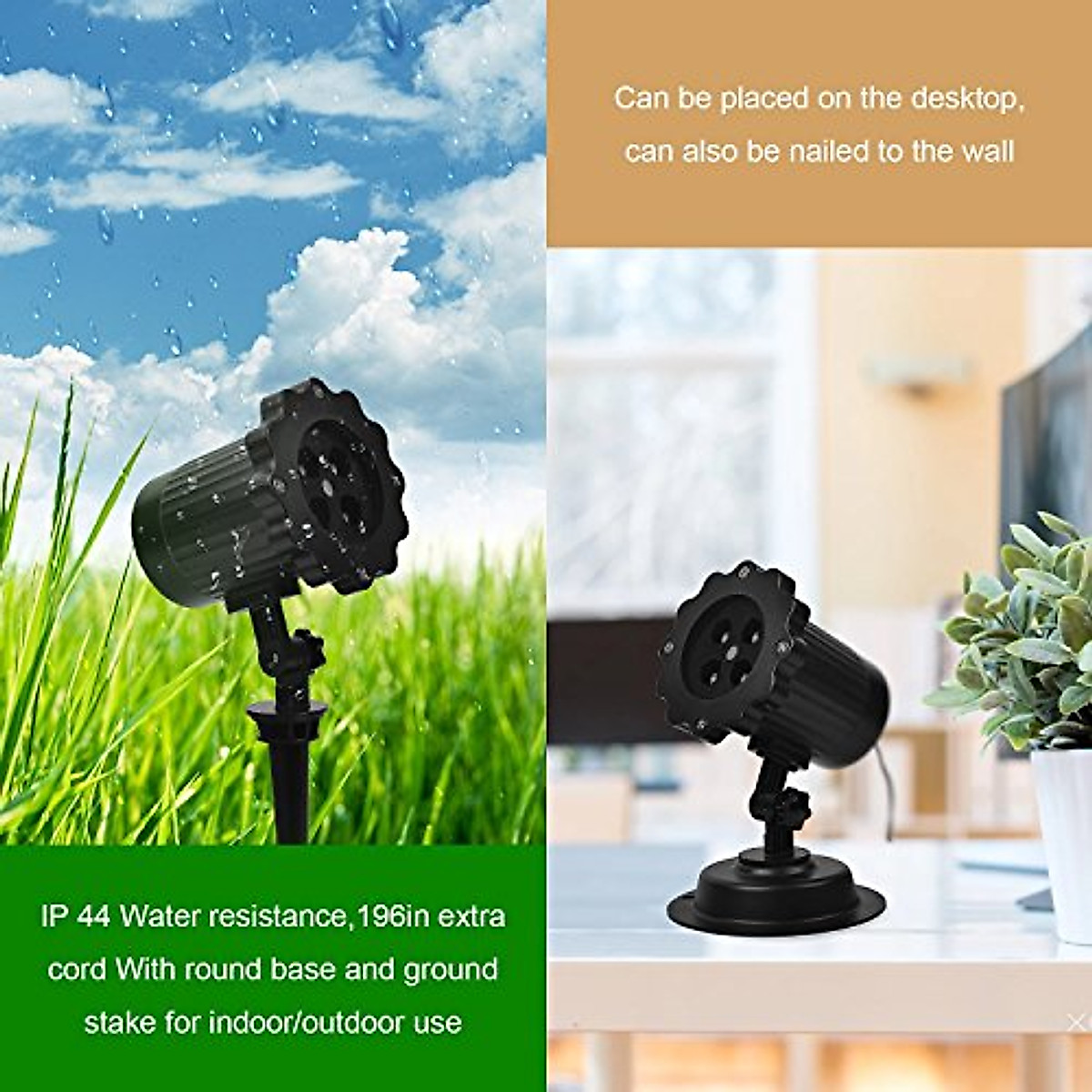 Christmas Lights,UNIFUN 12 Patterns LED Projector Lights with red and Green dot Star , Waterproof Landscape Light for Celebration Halloween ,Christmas ,Birthday and Party Decoration